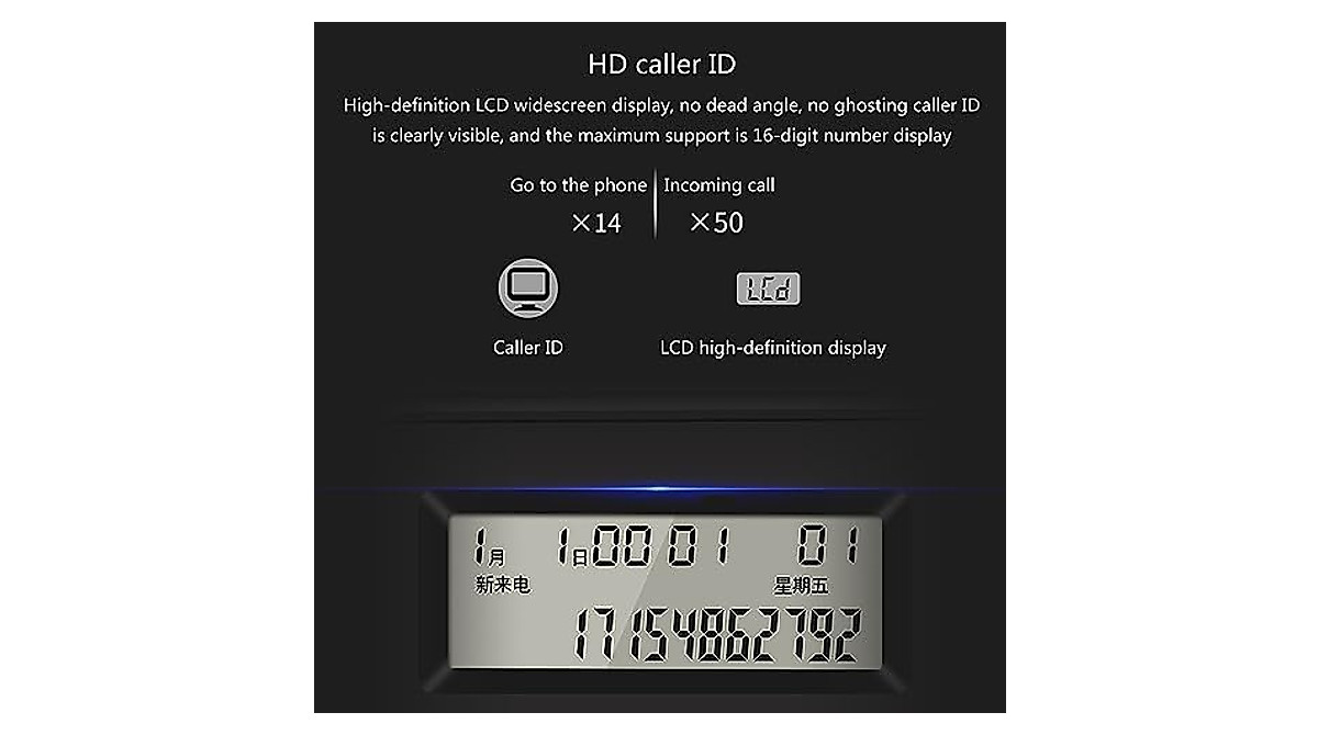 Caller Display Corded Phone for Home & Office