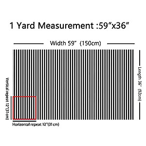 Black and White Striped Upholstery Fabric, Geometric Stripes Lines Fabric by The Yard, Abstract Modern Decorative Fabric, DIY Indoor Outdoor Fabric, Craft Patchwork for Quilting Sewing, 2 Yards