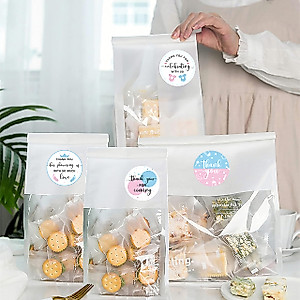 80 Pink Blue Thank You Stickers, Baby Shower Thank You Stickers Gender Neutral, Team Pink Team Blue Gender Reveal Party Favor Label Decorations(2 Inch)