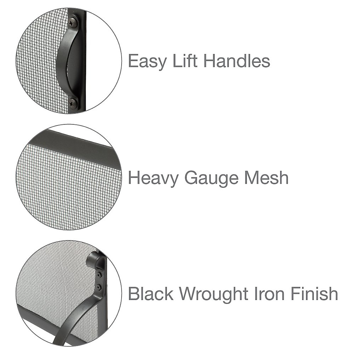 UniFlame, S-1127, Small Wrought Iron Spark Guard Fireplace Screen (41" Wide x 31.5" Tall)