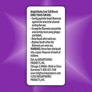 BrightWorks End Tuft Brush, Cleans Difficult Areas Such as Around Crowns, Bridges, implants and Wider Gaps Between Teeth (Pack of 3)