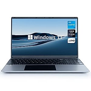 ANMESC Laptop Computer Laptop 15.6" with 1080P FHD Display, Quad-Core Intel Celeron N5095 Processors, 12GB DDR4 512GB SSD,Windows 11 Laptop Computers, 2.4G/5G WiFi, Bluetooth 4.2