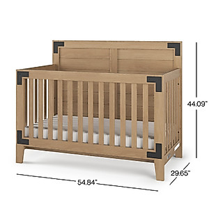 Child Craft Lucas 4-in-1 Convertible Crib, Baby Crib Converts to Day Bed, Toddler Bed and Full Size Bed, 3 Adjustable Mattress Positions, Non-Toxic, Baby Safe Finish (Nutmeg)