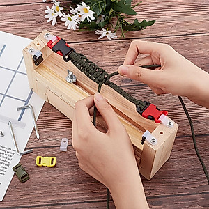 PH PandaHall Jig Bracelet Kit, Adjustable Length Bracelet Maker Kit for Weaving DIY Craft Tools, Including 2 Parachute Cords and 6 Quick Release Buckles