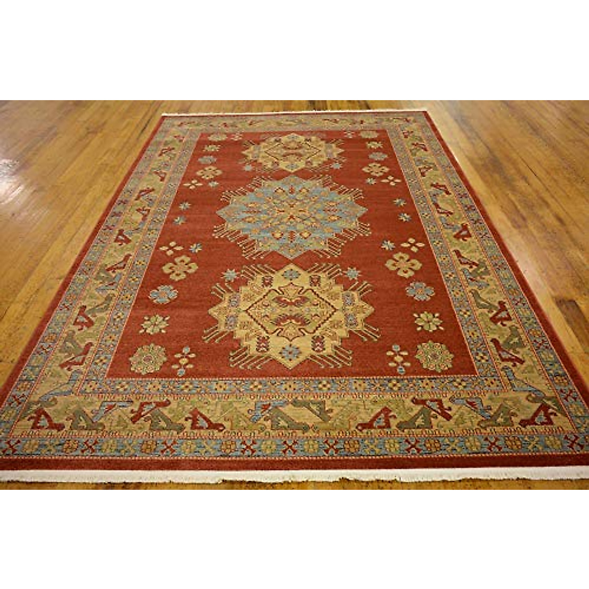 Unique Loom Sahand Collection Traditional Geometric Classic Red Area Rug (7' 0 x 10' 0)