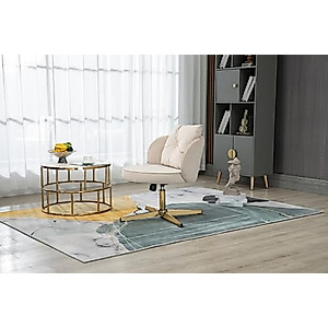 Wycian Kitchen Counter Height Chairs, Dining Chair Seat Polyester Foam Beige Adjustable Swivel Seat Height 15.75-52.5" for Living Room Bedroom 1PC