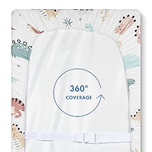 Crib Sheets for Boys and Girls, Baby Crib Sheet Neutral for Standard Crib Mattress & Toddler Bed Mattress, Soft and Safe Jersey Knit Cotton, 2 Pack (Dinosaur&Animal)