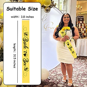 JOYMEMO Bride To Bee Sash for Bridal Shower - Bee Bachelorette Party Decorations, Bride To Bee Bridal Shower Party Decor, Bee Themed Engagement Wedding Party