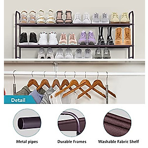 AOODA 3-Tier Long Shoe Rack for Closet Stackable Wide Shoe Shelf, 2 Tier Long Shoe Rack for Closet Wide Low Shoe Shelf, 2 Item Bundle