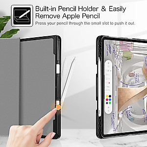Fintie Folio Case for iPad Pro 12.9" 6th Generation 2022, Multi-Angle Smart Stand Cover w/Pencil Holder & Pocket, Also Fit iPad Pro 12.9 2021 5th & 2020 4th & 2018 3rd Gen, Cloudy Marble