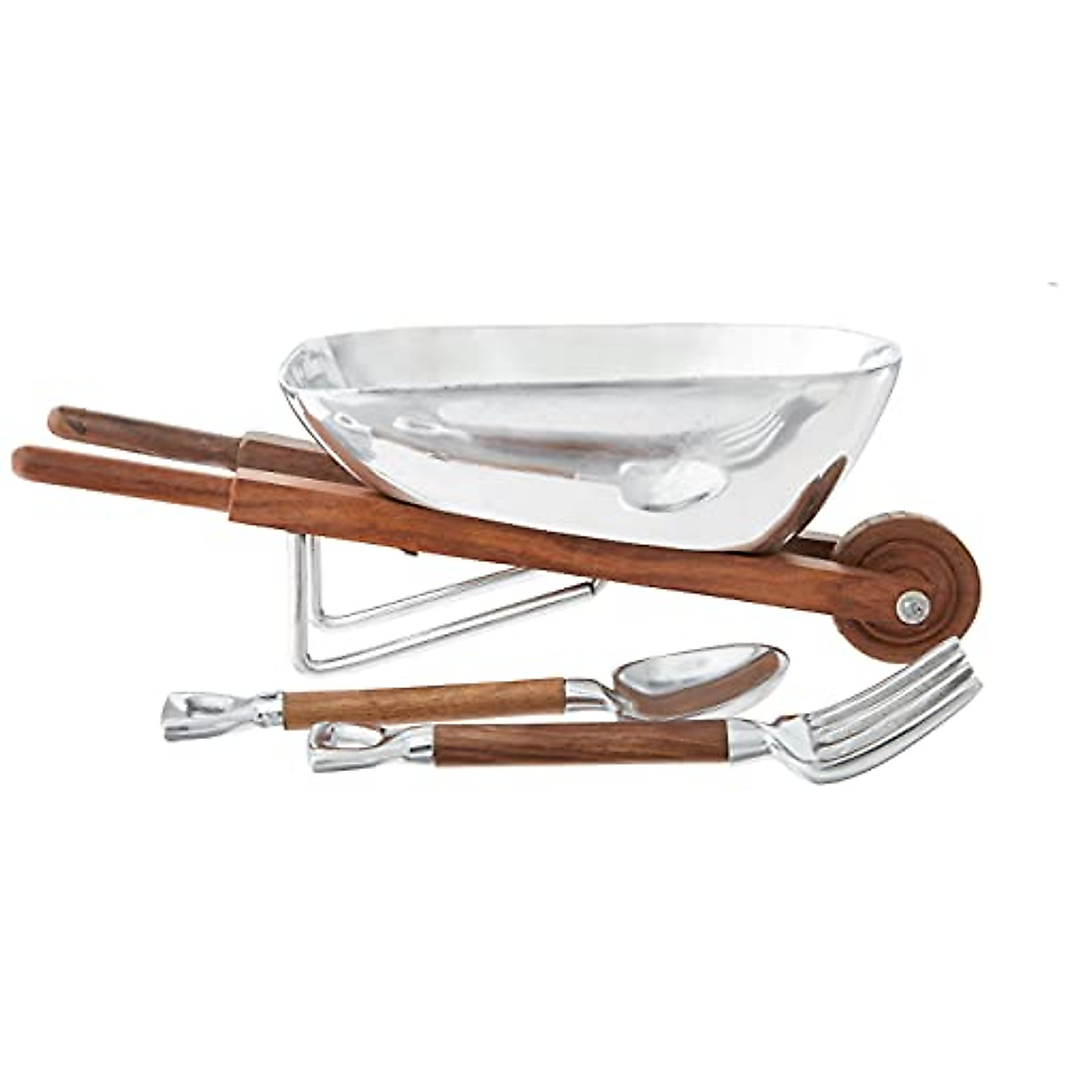 Godinger Wheelbarrow Salad Bowl & Servers, Alternative Metal