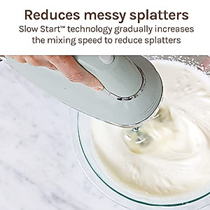 Magnolia Bakery 5-Speed Electric Hand Mixer by Hamilton Beach, Powerful 1.3 Amp DC Motor for Effortless Mixing & Consistent Speed in Thick Ingredients, Slow Start, Beaters and Whisk, Green (62601)