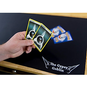 The Gypsy Goblin Black MTG Playmat for Card Games - 24”x13.5, Smooth Card Mat Protects Your Cards & Table