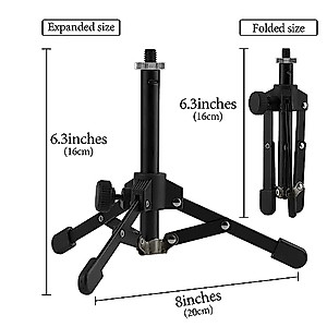 Geekria for Creators Tabletop Tripod Mic Stand Compatible with Audio-Technica AT2020, AT2020USB, AT2035, AT2050, ATR2500x Microphones, Desktop Mic Stand with Foldable Non-Slip Feet