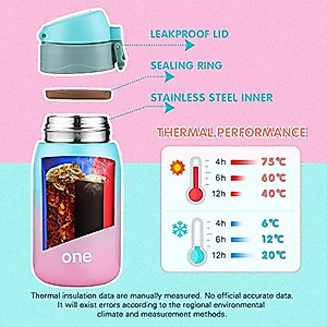 Kids Water Bottle, Double Wall Vacuum Insulated Stainless Steel Bottle for 24 hrs Cooling & 12 hrs Keep Warm, 9oz