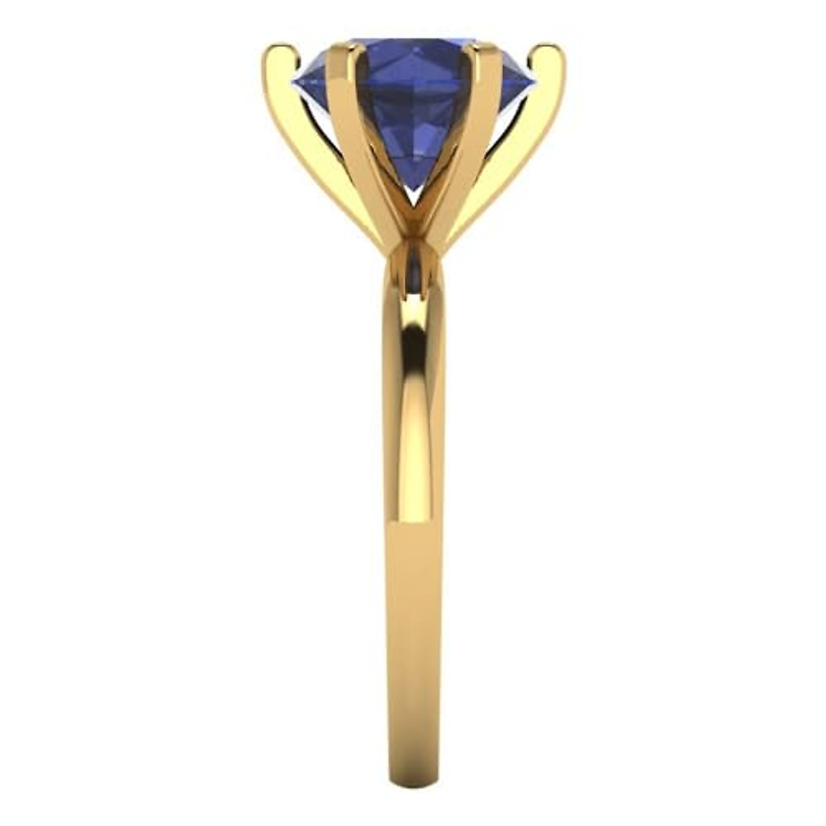 3 Carat Round Cut Custom Engraving Solitaire faux Blue Sapphire Engagement Wedding Everlasting Ring 14k Yellow Gold 7.5