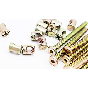 cSeao Crib Screws Hardware Replacement Kit, 18-Set M6x40mm/ 50mm/ 60mm/ 70mm/ 80mm Hex Drive Socket Cap Screws Barrel Nuts Assortment Kit for Beds Headboards Chairs Furniture