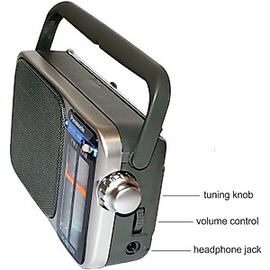 Panasonic RF-2400D / RF-2400 Portable FM/AM Radio with AFC Tuner + 4 X Panasonic AA Batteries + Starter Bundle