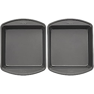 Wilton Perfect Results Premium Non-Stick 8-Inch Square Cake Pans, Set of 2, Steel Bakeware Set