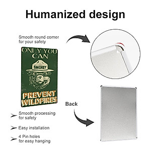 Smokey Bear Only You Can Prevent Wildfires Sign Metal Tin Sign Home Outdoor Forest Wildfire Prevent Sign Campaign Fire Awareness Poster 12x8inch