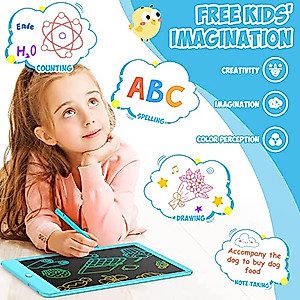 LCD Writing Tablet for Kids, 10 Inch Colorful Drawing Tablet Doodle Board, Learning &Educational Toys for 3 4 5 6 7 8 Years Old Girls Boys Birthday, Blue