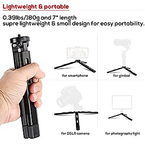 EaxanPic Aluminum Mini Tripod, Desktop Tabletop Stand Tripod for Zhiyun Smooth Q/4, Crane Plus/2,Weebill s, Ronin S/SC/RS2/RSC2, Osmo Mobile,Gimbal Handle Grip Stabilizer Tripod