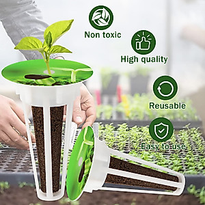 DECYOOL Garden Seed Pods, 48pcs Hydroponic Pods Kit:Grow Anything Kit with 12 Grow Baskets,12 Grow Sponges, 12 Pod Labels,12 Grow Domes