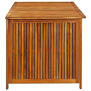 vidaXL Solid Wood Acacia Patio Storage Box Wooden Home Indoor Garden Warehouse Truck Living Room Cabinet Transport Case Chest Furniture 29.5"x29.5"