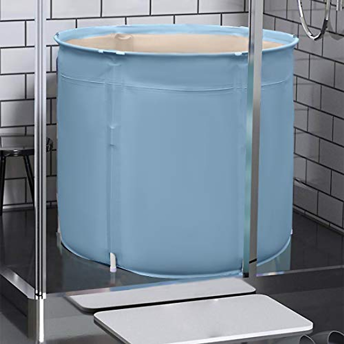 Portable Foldable Bathtub, Separate Family Bathroom SPA Tub, Soaking Standing Bath Tub for Shower Stall, Efficient maintenance of temperature, Ideal for Hot bath ice bath
