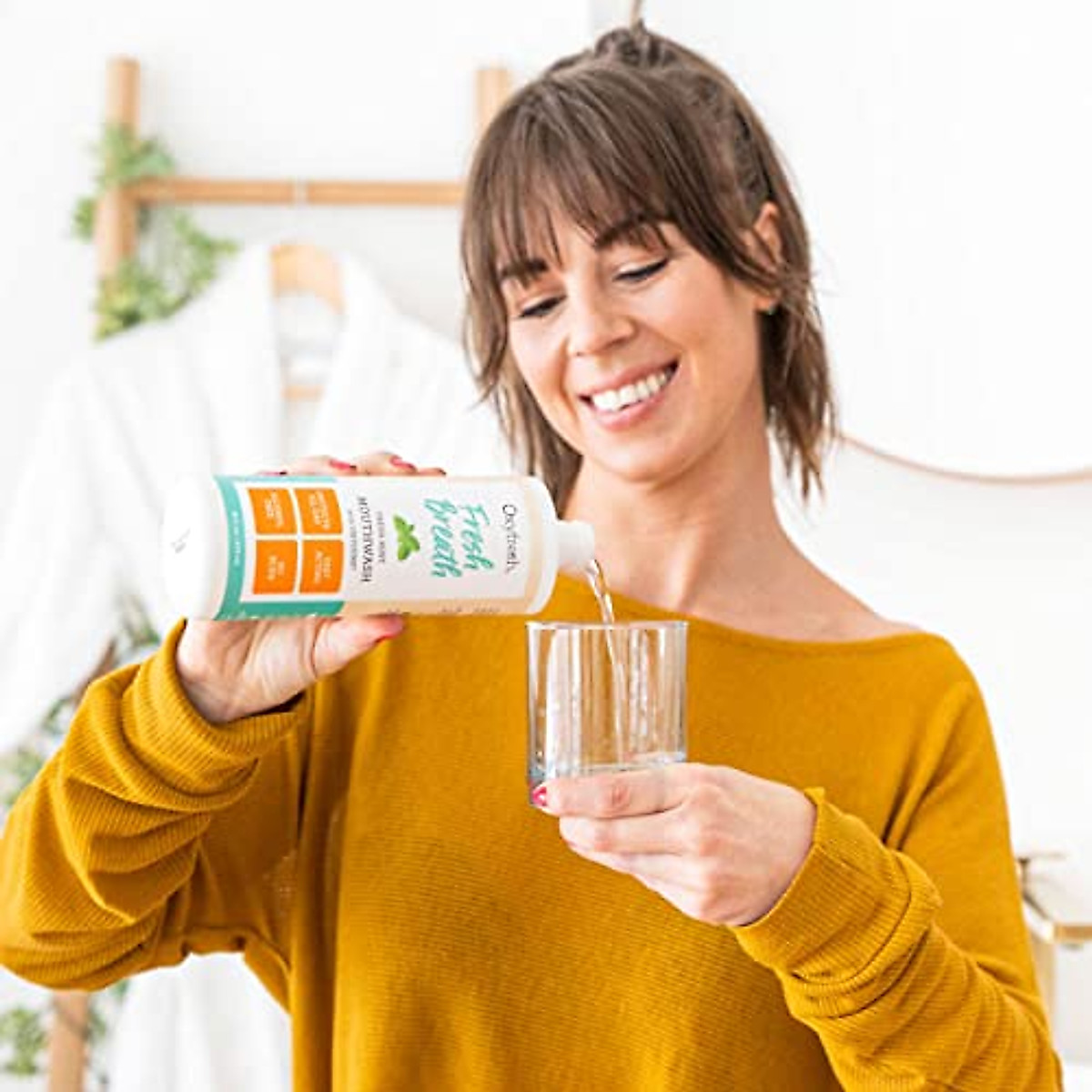 Oxyfresh Fresh Breath Fresh Mint Mouthwash – Dentist Recommended for Long-Lasting Fresh Breath & Healthy Gums | Alcohol & Fluoride Free (1-16 oz Bottle)