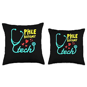 Phlebotomy Tech Syringe Veins Phlebotomist Gift Phlebotomy Tech | Syringe Veins | Phlebotomist Throw Pillow, 16x16, Multicolor
