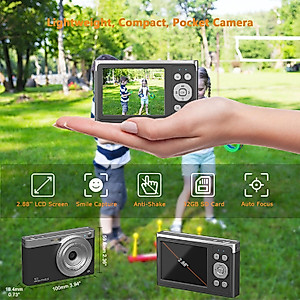 Digital Camera, Ordine 4K Kids Camera with 32GB SD Card Autofocus, 50MP Compact Video Camera 16X Digital Zoom Vlogging Camera for Kids Students Teens (White)