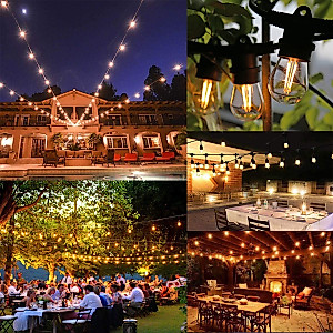 RuiAoTD 25Pack S14 LED Replacement Light Bulbs, Shatterproof Outdoor String Plastic Light Bulbs, 2W Equivalent 20W, E26 Base, 2200K Warm White LED Vintage Light Bulbs, Non-Dimmable