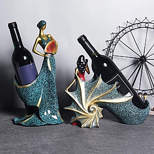 Wine Holder, Elegent Women Wine Rack Tall Drink Tabletop Single Wine Accessory Bottle Holder Wine Bottle Rack Stand for Bar Counter Home Decor (#2)