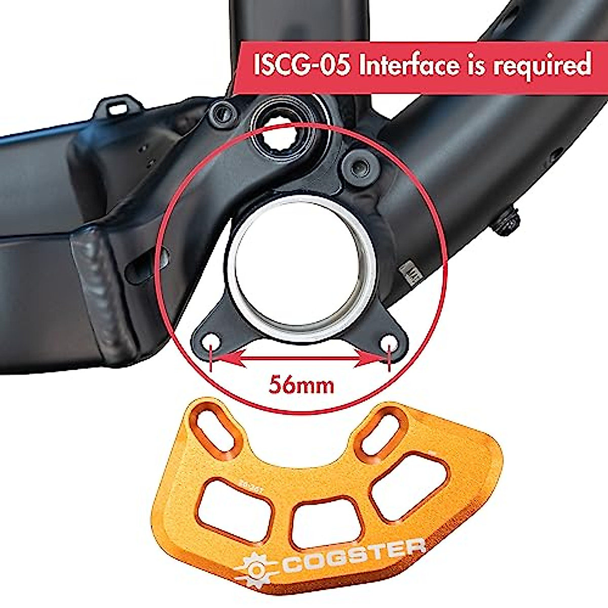 COGSTER FortiGuard Alloy MTB Bash Guard -A ISCG05 Bicycle Chain Guard for 26T-36T Chainrings, Bike Taco Bash for Your Mountain Bike Chain, BMX Chain (Black)