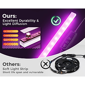AODK L Shaped Desk Gaming Desk with LED Light & Power Outlet, 53 Inch Reversible L Shaped Computer Desk with Shelf, Corner Desk with Storage Bag&Hook for Home Office Desk, Black