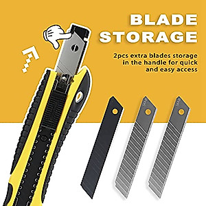 DOWELL Utility Knife Retractable Box Cutters Extra Smooth with Snap-off Slot HY040107
