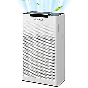 COSTWAY Air Purifier for Home, Large Room Up to 1200 Sq.Ft, Ozone Free Air Cleaner with Air Quality Sensor & H13 True HEPA Filter Remove 99.99% of Dust, Odor, Smoke, Pollen & Pet Hair