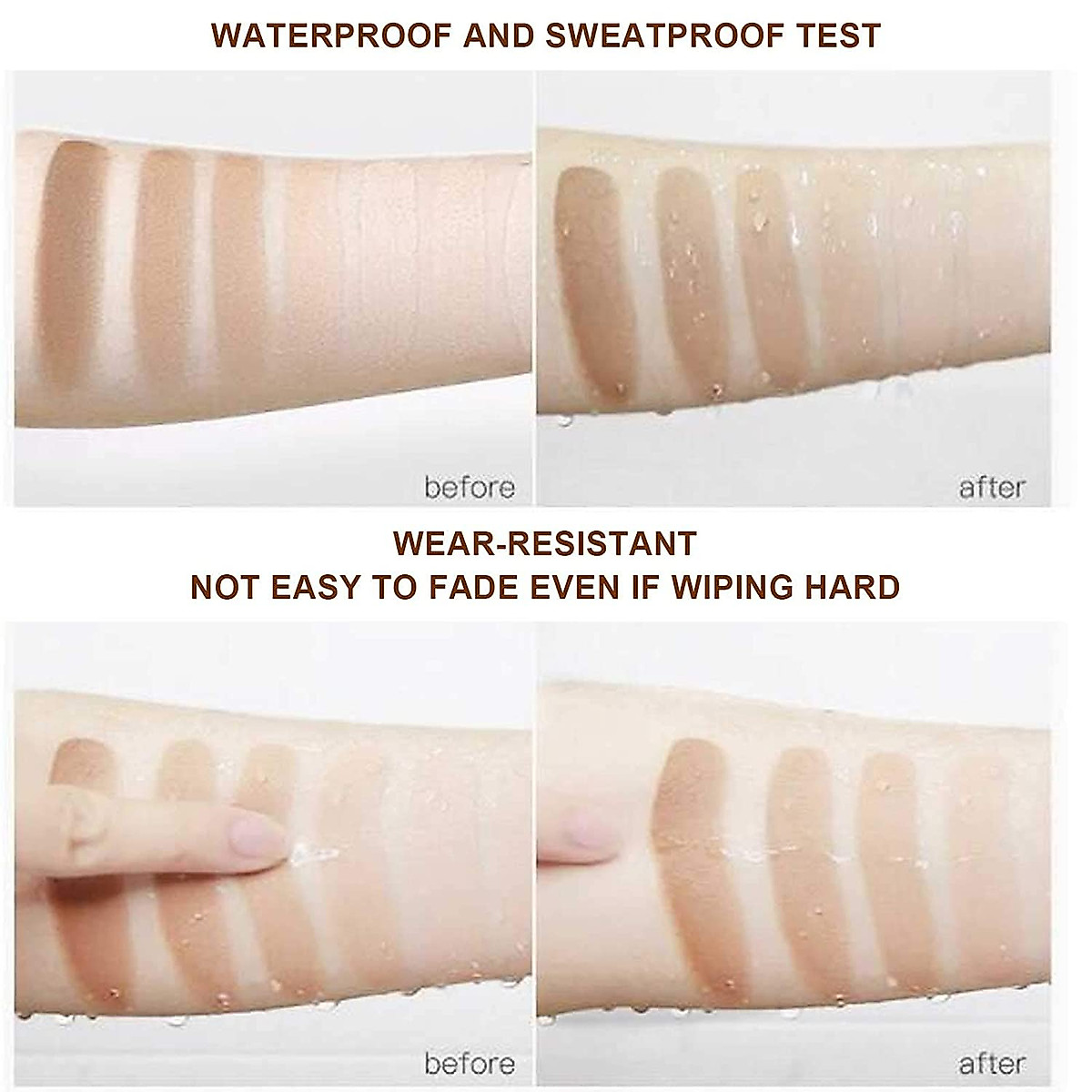 Tattoo Cover Up Makeup Waterproof, Professional Tattoo Concealer Use on Body, For Legs, Dark Spots, Scars, Vitiligo, 2 Colors/Set