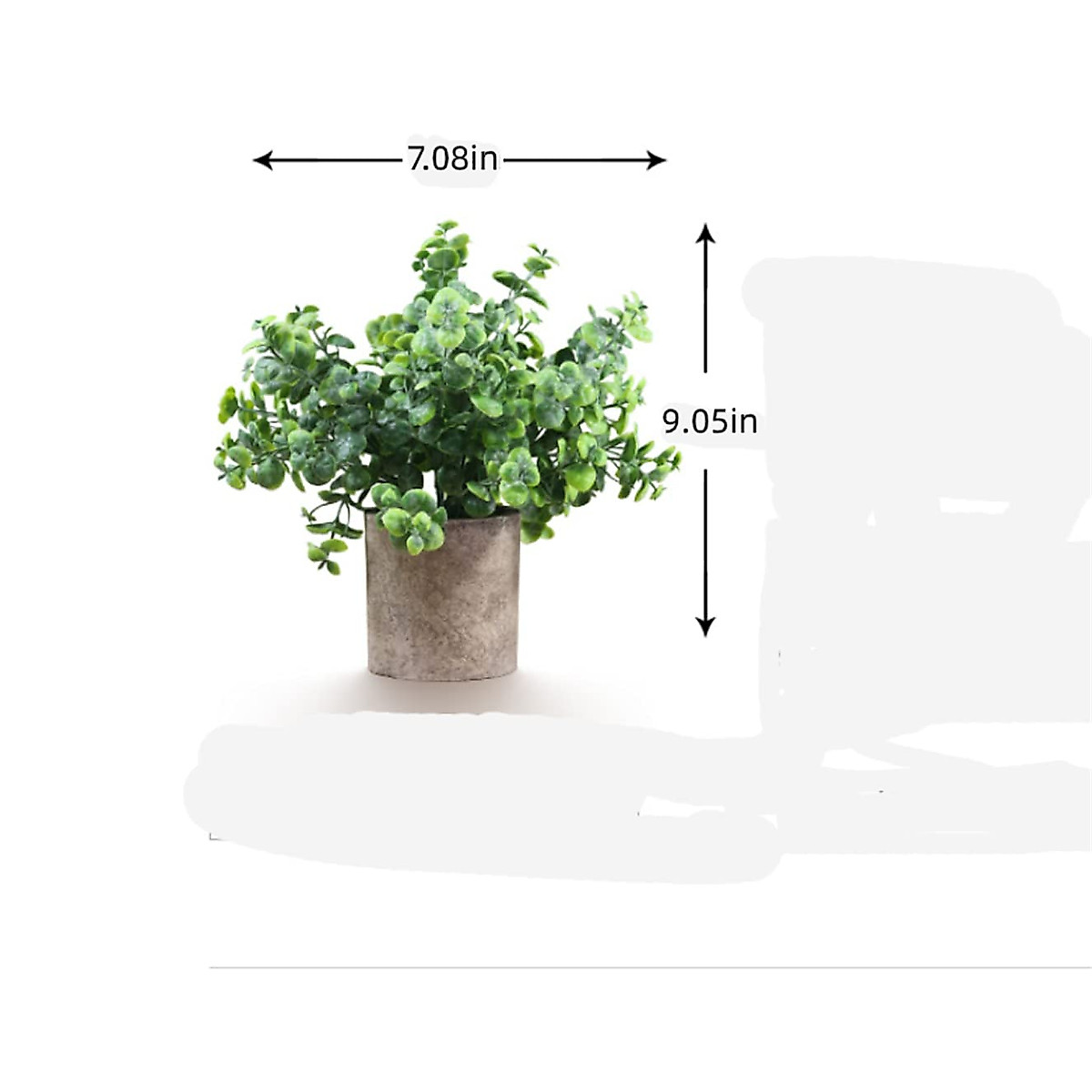 WOS Small Potted Artificial Plants, Artificial Plants, Plastic Green Plants, Suitable for Home Office Garden Decoration, Indoor and Outdoor, 3Piece Set