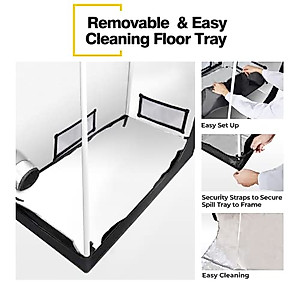 iPower 48"x24"x60" Mylar Hydroponic Water-Resistant Grow Tent with Observation Window and Removable Floor Tray for Plants Seedling, Propagation, Blossom, 2 x 4 ft