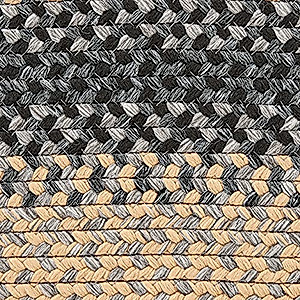 SAFAVIEH Braided Collection 3' x 5' Oval Black / Grey BRD311A Handmade Country Cottage Reversible Area Rug