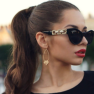 SPUNKYsoul Handmade Hammered Teardrop Dangle Earrings with 5 Paddle Bars for Women, Lightweight Distressed Gold, Lead & Nickel Free