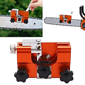 Hand Crank Chainsaw Sharpener Portable Manual Chain Sharpening Jig with Grinding Head Detachable Crank 1220in Chain Saw Guide Sleeve for Lumberjack Garden Worker