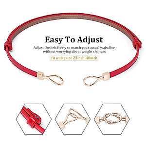 XZQTIVE Skinny Belts For Women Thin Leather Waist Belt Fashion Ladies Belt For Dress Pant