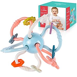 Baby Teething Toys for Babies 0-6 Months, 6-12 Months, ANGELBLISS Baby Rattle & Sensory Teether Toys for Infant Newborn Baby, Perfect Baby Gift.