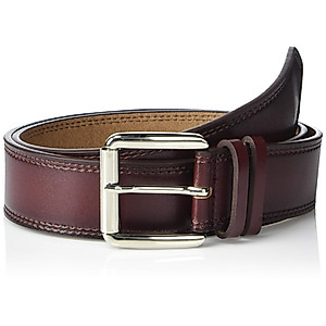 Stacy Adams Men's Dylan 40mm Burnished Leather Belt, Burgundy, 38