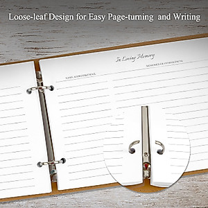 Funeral Guest Book for Memorial Service, Black Leather Celebration of Life Guest Book with Pen, 120 Pages Loose-leaf In Loving Memory Funeral Registry Sign in Book for Mourning Honoring Loved Ones