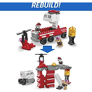 MEGA BLOKS PAW Patrol Toddler Building Blocks Toy, Marshall's Ultimate Fire Truck with 37 Pieces, 2 Figures, Gift Ideas for Kids Age 3+ Years