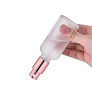 6 Pack 2 Oz Frosted Glass Spray Bottles with Fine Mist Atomizer,Rose-Golden Pump Cap,Empty Protable Travel Liquid Holder Containers for Perfume,Essential Oils-Stickers,Pipette&Funnel Included